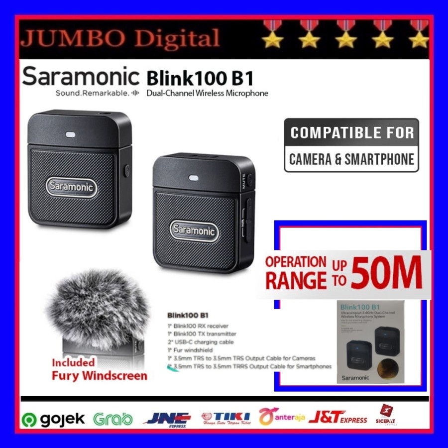 Jual Saramonic Blink 100 B1 Wireless Microphone Blink100 B1 TX+RX ...