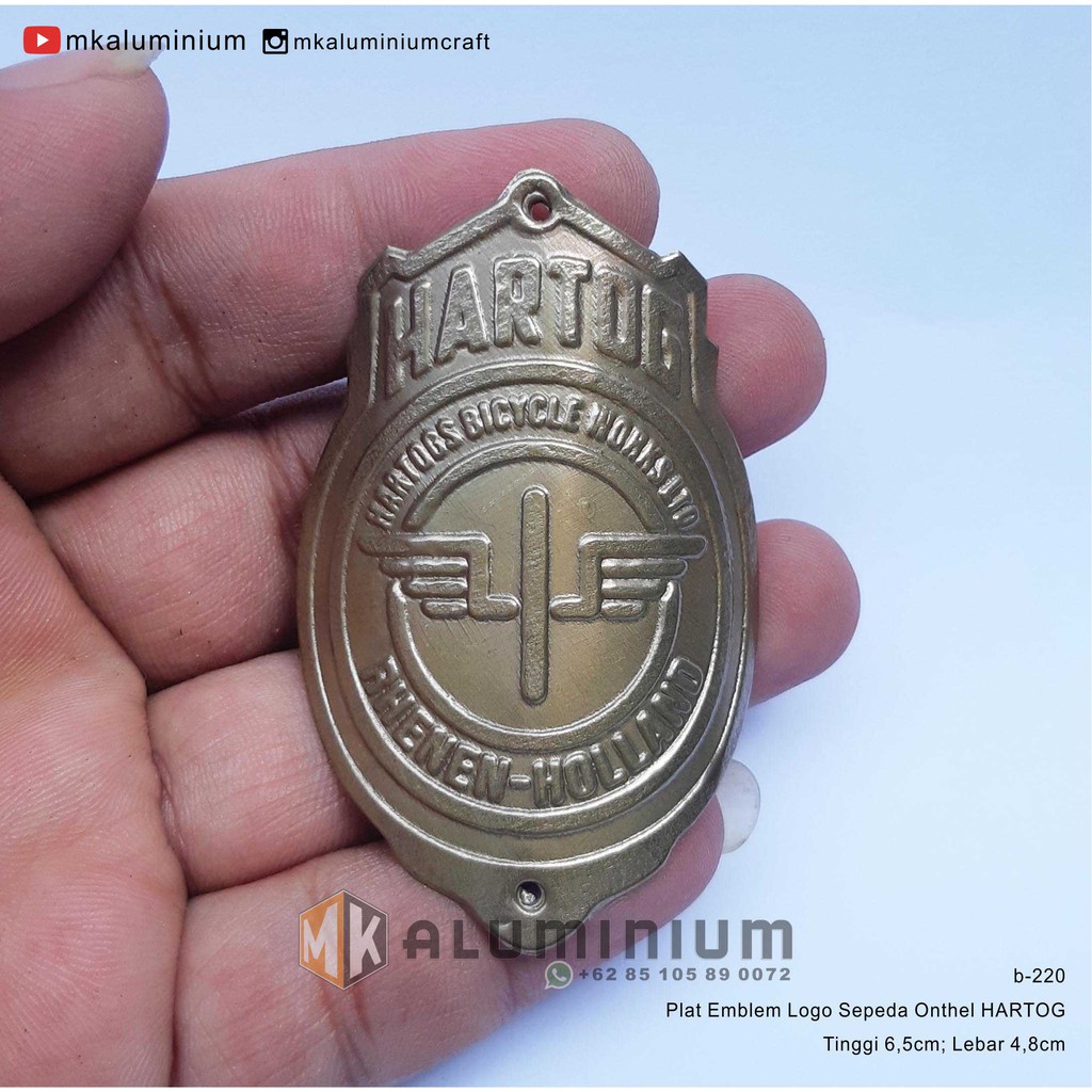 Jual Hartog - Plat Emblem Logo Sepeda Onthel Jawa Merk HARTOG - B220 ...