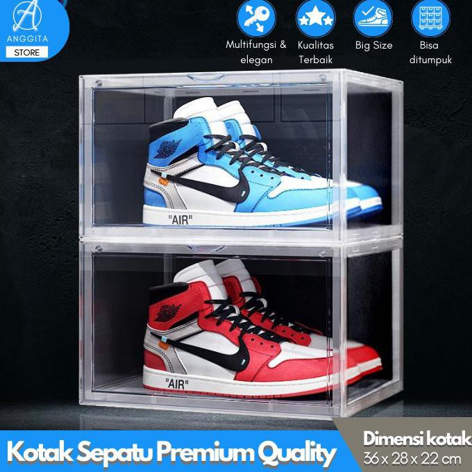 Jual Kotak Box Sepatu Sneakers Tebal - Display Boks Sepatu Transparan ...