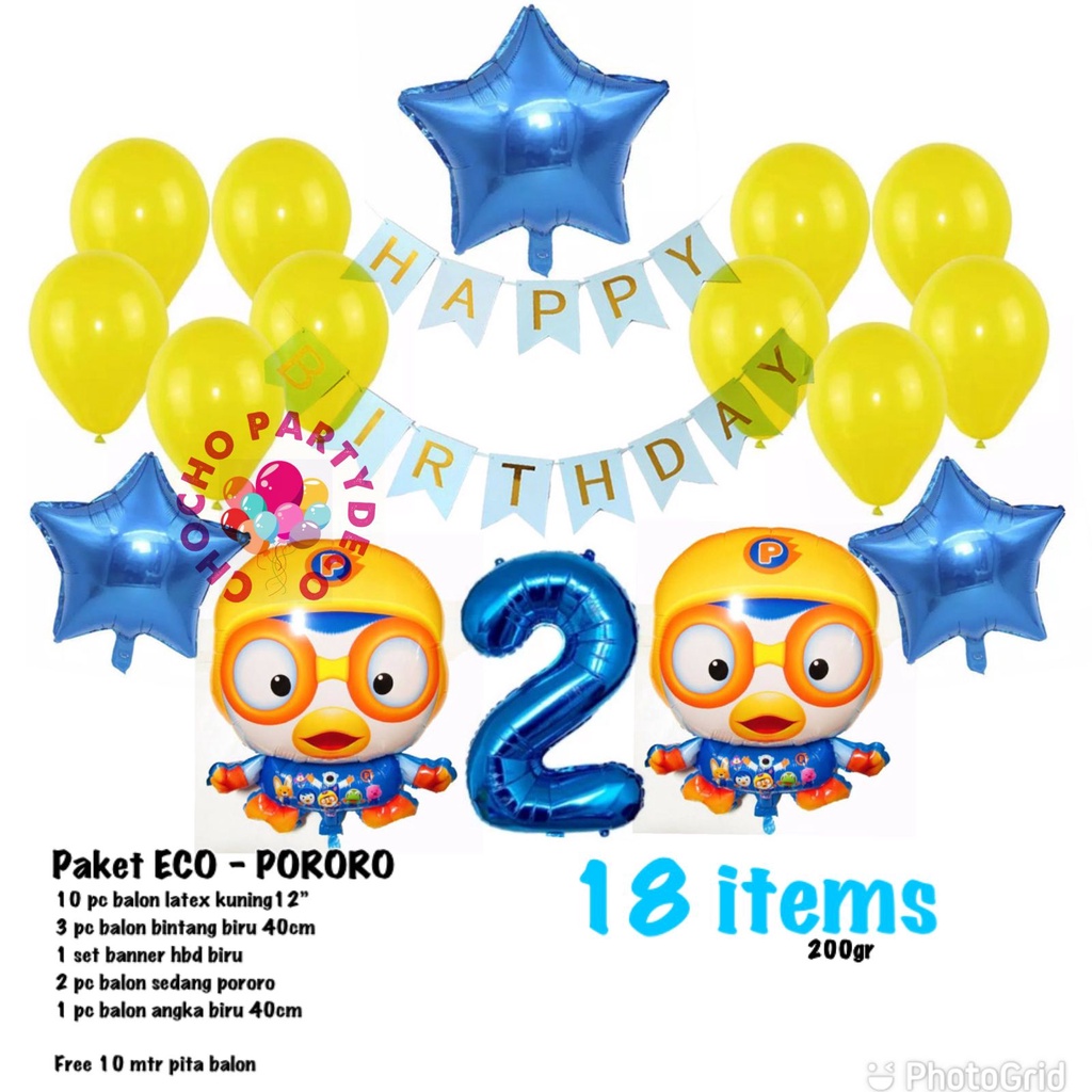 Jual Paket Pororo - Paket ulang tahun pororo ECO - Dekorasi ulang tahun ...