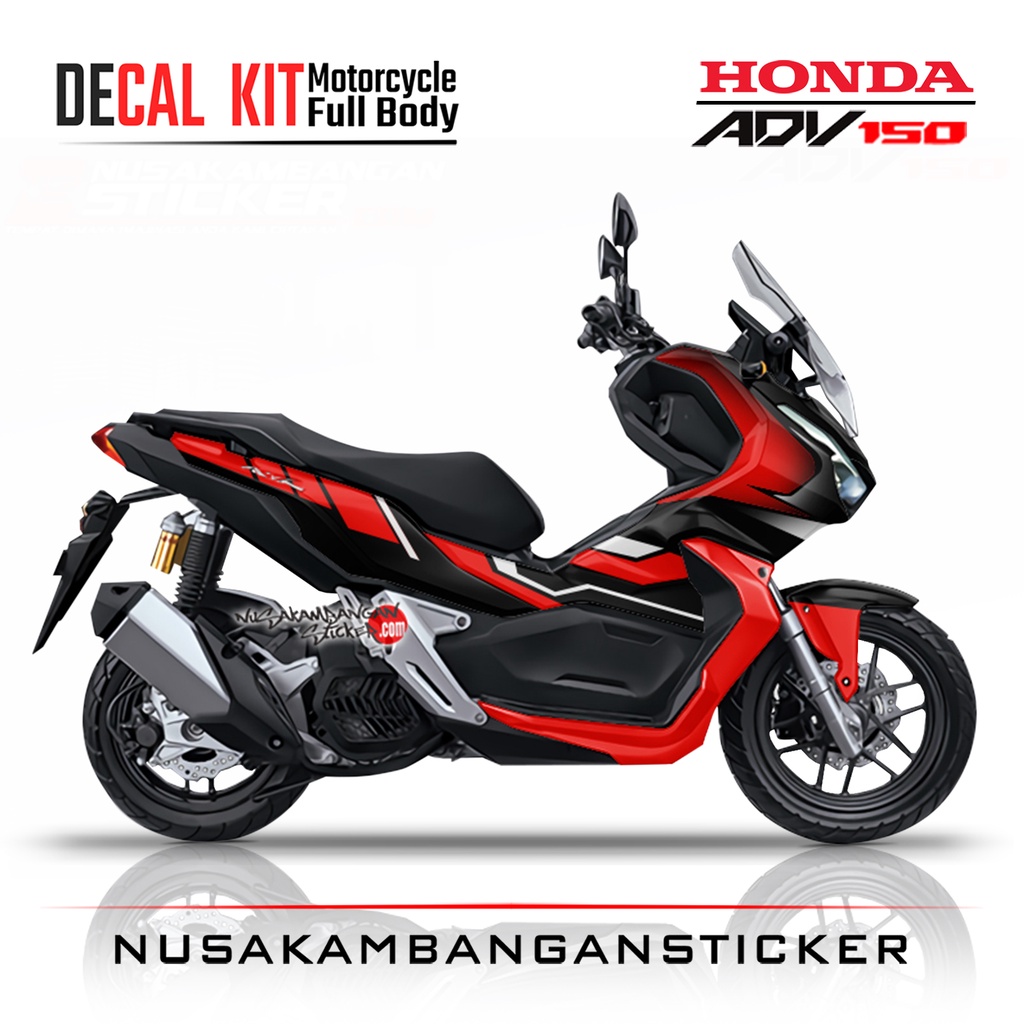 Jual Decal Kit Stiker ADV 150 Hitam Merah Fullbody | Shopee Indonesia