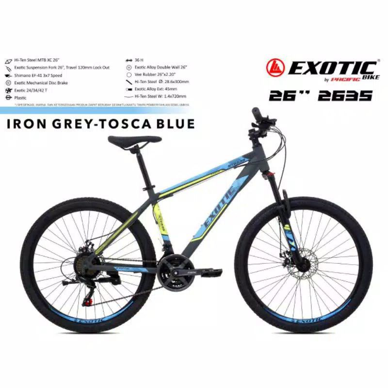 Jual Sepeda Gunung Exotic ET2635 EF41 MTB Alloy 26 Inci Steel 3x7Sp ...