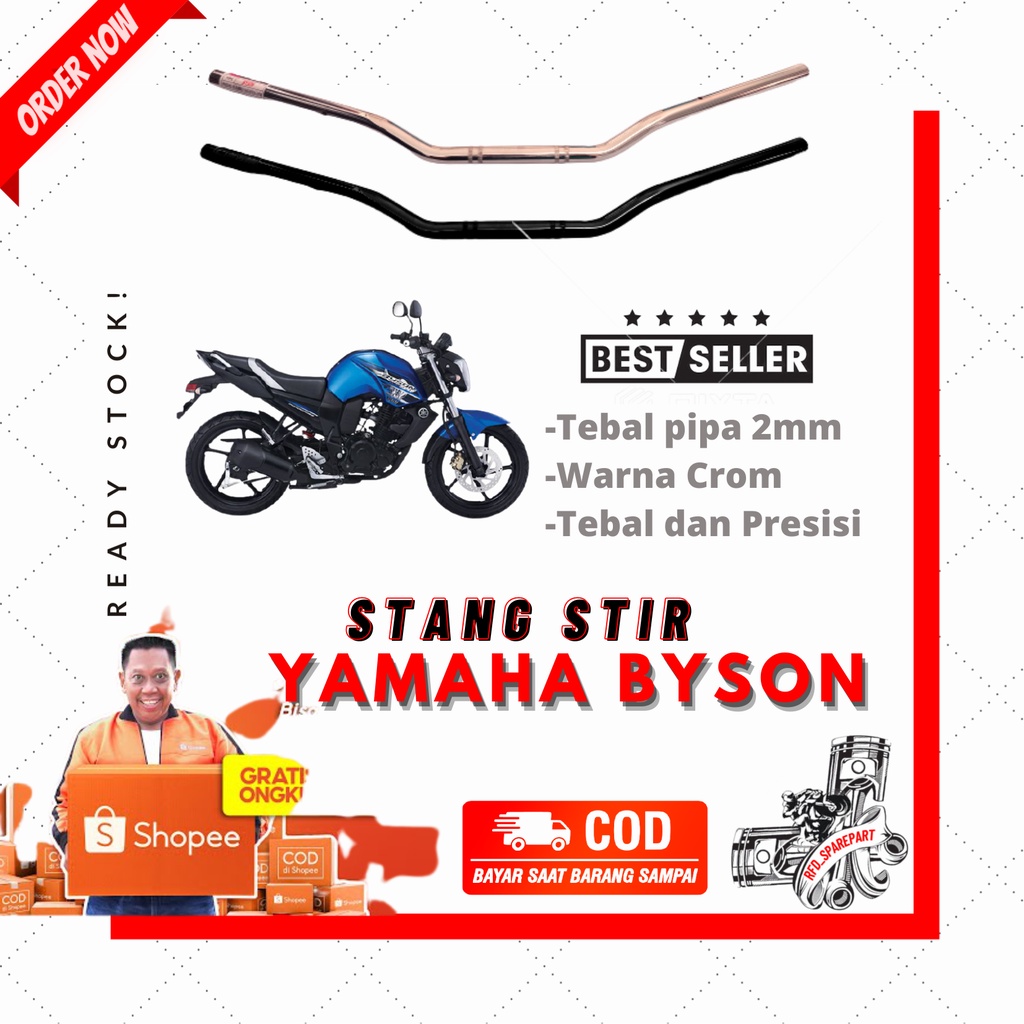 Jual Stang Setang Motor Yamaha Byson Byson Standart Model Ori Hitam ...