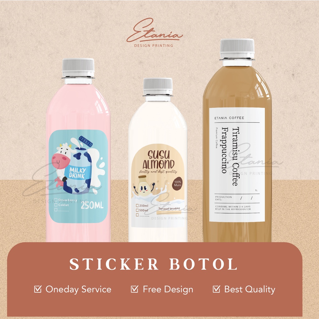 Jual Label botol minuman / Sticker botol kopi / sticker kemasan botol ...