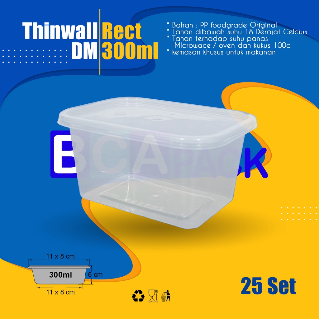 Jual Thinwall Panjang 300 Ml Rec 300ml Kotak Makan Anti Panas Isi