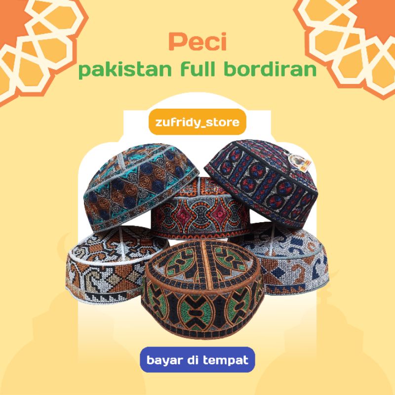 Jual SONGKOK/PECI FULL BORDIRAN MODEL PAKISTAN. SONGKOK PRIA | Shopee ...