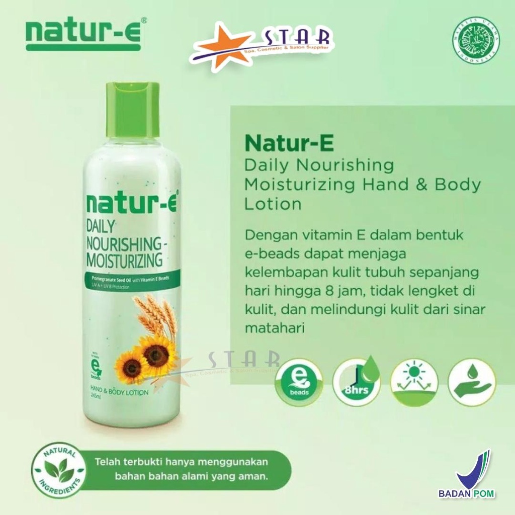 Jual * STAR * NATUR-E HAND BODY LOTION MOISTURIZING ( HBL HIJAU 245ml ...