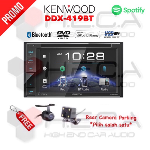 Jual Kenwood DDX-419BT Head Unit DDX 419 BT Tape Mobil Double Din Audio & Rear Camera Kamera ...