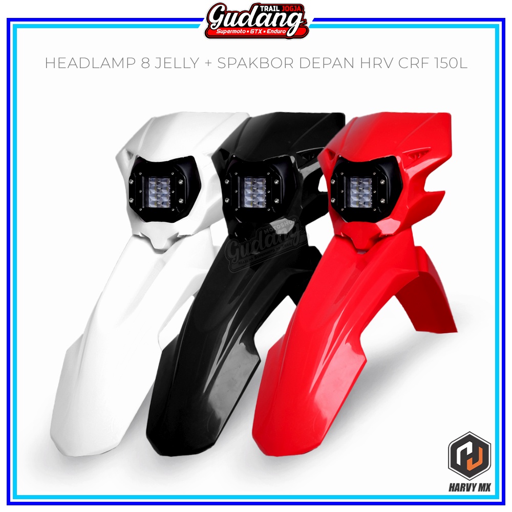 Jual Spakbor Slebor Depan Plus Headlamp HRV Lampu Depan 8 LED JELLY 12 LED STANDAR CRF 150L 250 ...