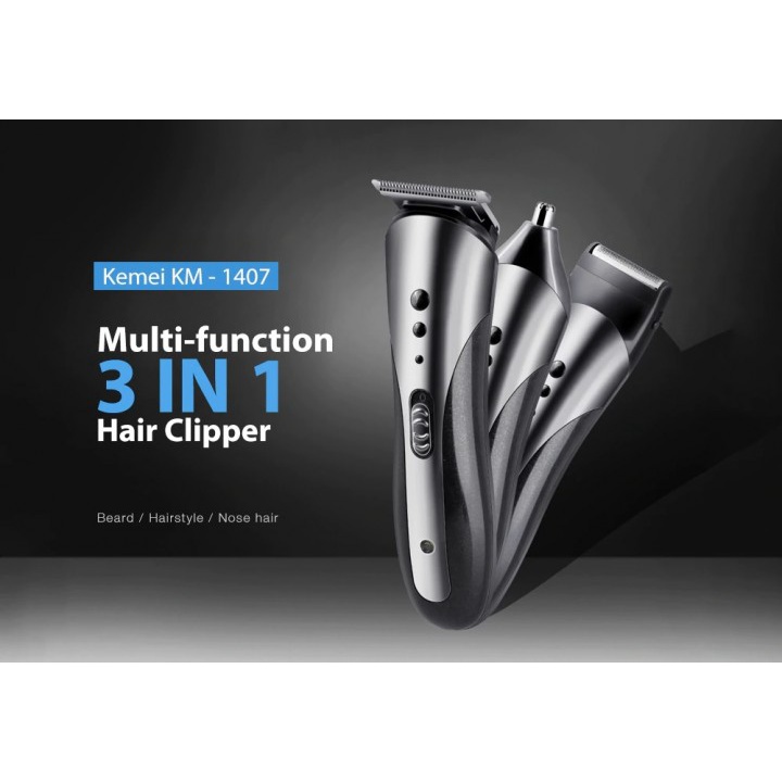 Jual HAIR CLIPPER KEMEI KM 1407 ALAT CUKUR RAMBUT KM 1407 3 IN 1 CUKUR JENGGOT HIDUNG | Shopee ...