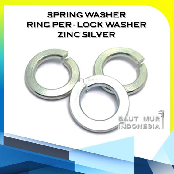 Jual RING PER - SPRING WASHER GALVANIS PUTIH M8 ISI 100 PCS | Shopee ...