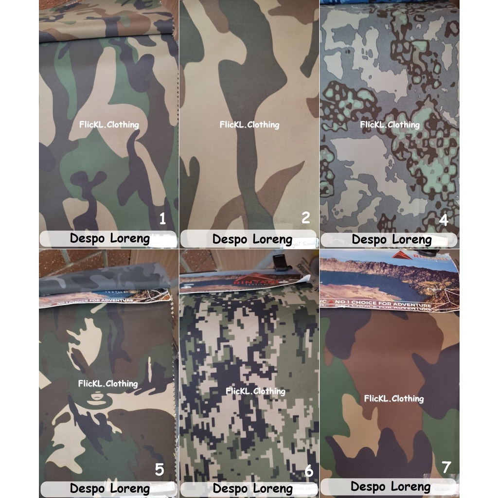 Jual Bahan Kain Despo Loreng Camo Parasit Parasut Loreng Tidak Anti Air ...