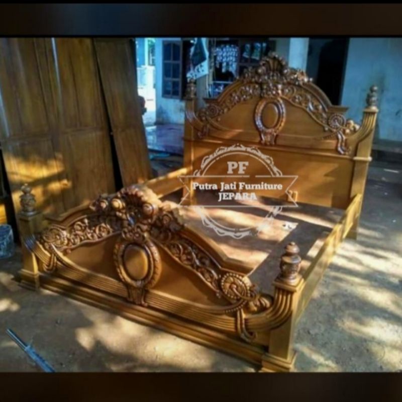 Jual Divan ranjang tempat tidur klasik ukir khas jepara bahan kayu jati ...