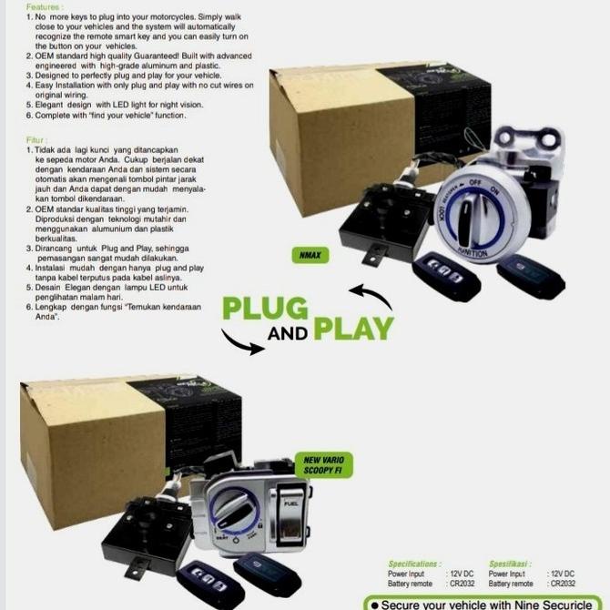 Jual Kunci Keyless Honda Vario New / Smartkey Plus Alarm Original Nine | Shopee Indonesia