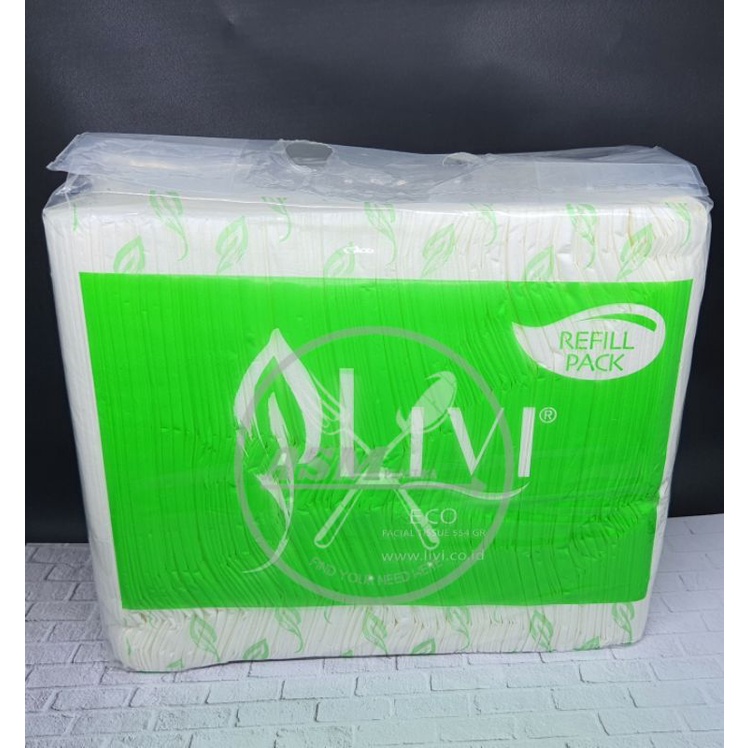 Jual Tissue LIVI Eco Facial Refill 554gr / Tisu Wajah 600 sheets ...