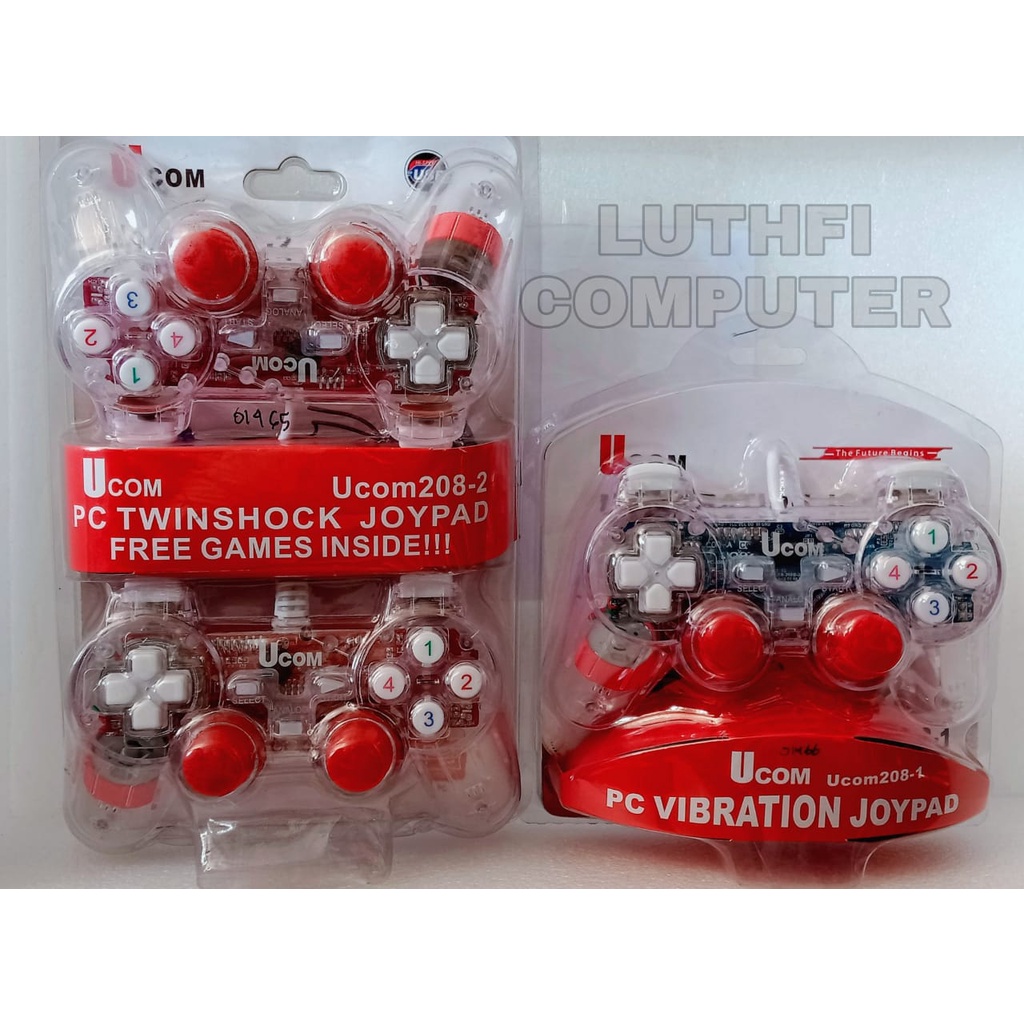 Jual Joystick Gamepad Ucom 704 dual shock Transparan Joy Stick USB PC ...
