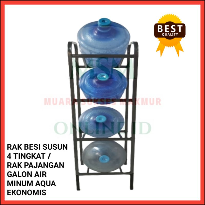 Jual Rak Besi Susun 4 Tingkat / Rak Pajangan Galon Air Minum AQUA ...