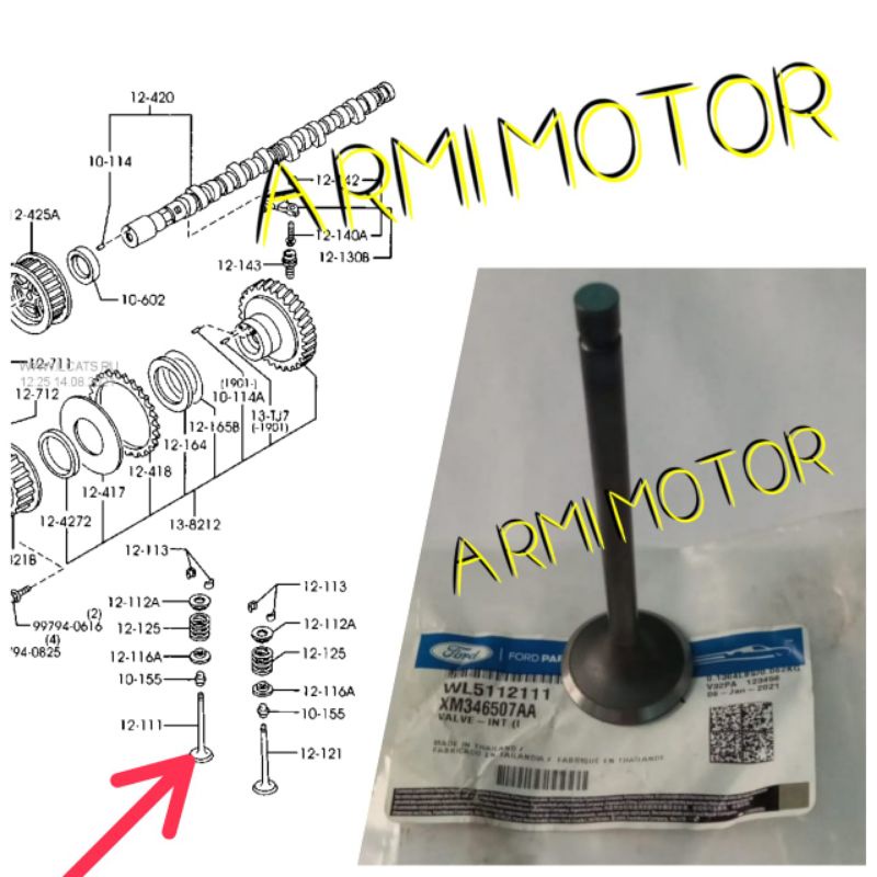 Jual Valve Intake Klep Minyak Ford Everest & Ranger 2.5 cc TDI Genuine ...