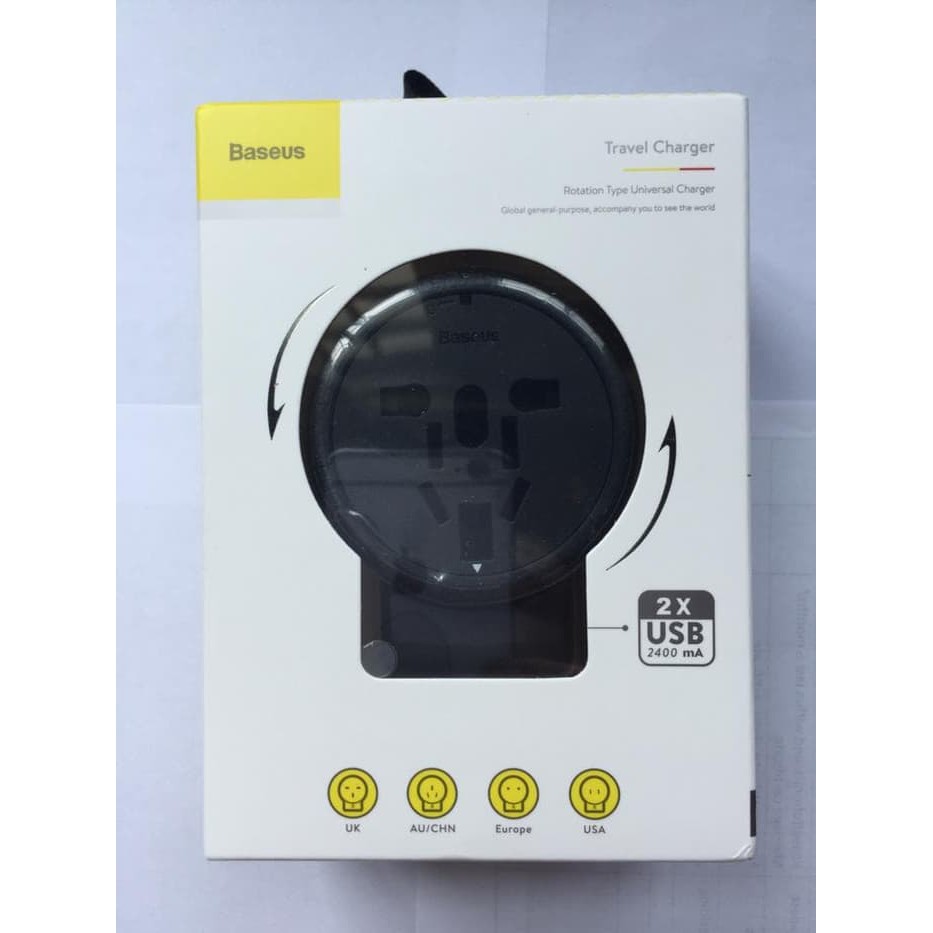 Jual BASEUS Travel Charger Universal Adapter 2 USB Port 9-in-1 ORIGINAL ...