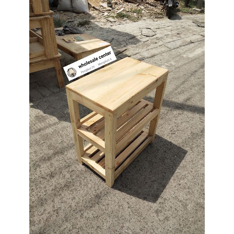 Jual Meja rak kayu jati Belanda 60x30x45cm | Shopee Indonesia