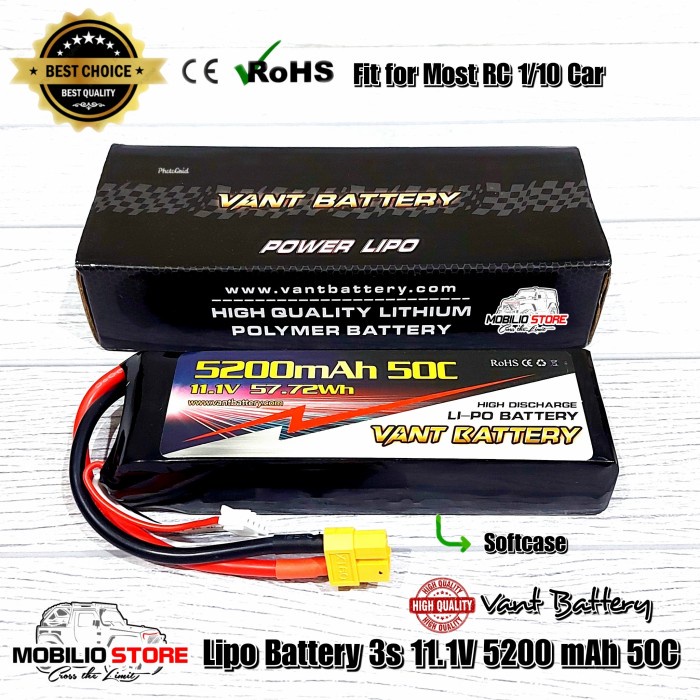 Jual Vant Battery Lipo 3s 11.1 Volt 5200 mAh 50C Lithium Polimer ...