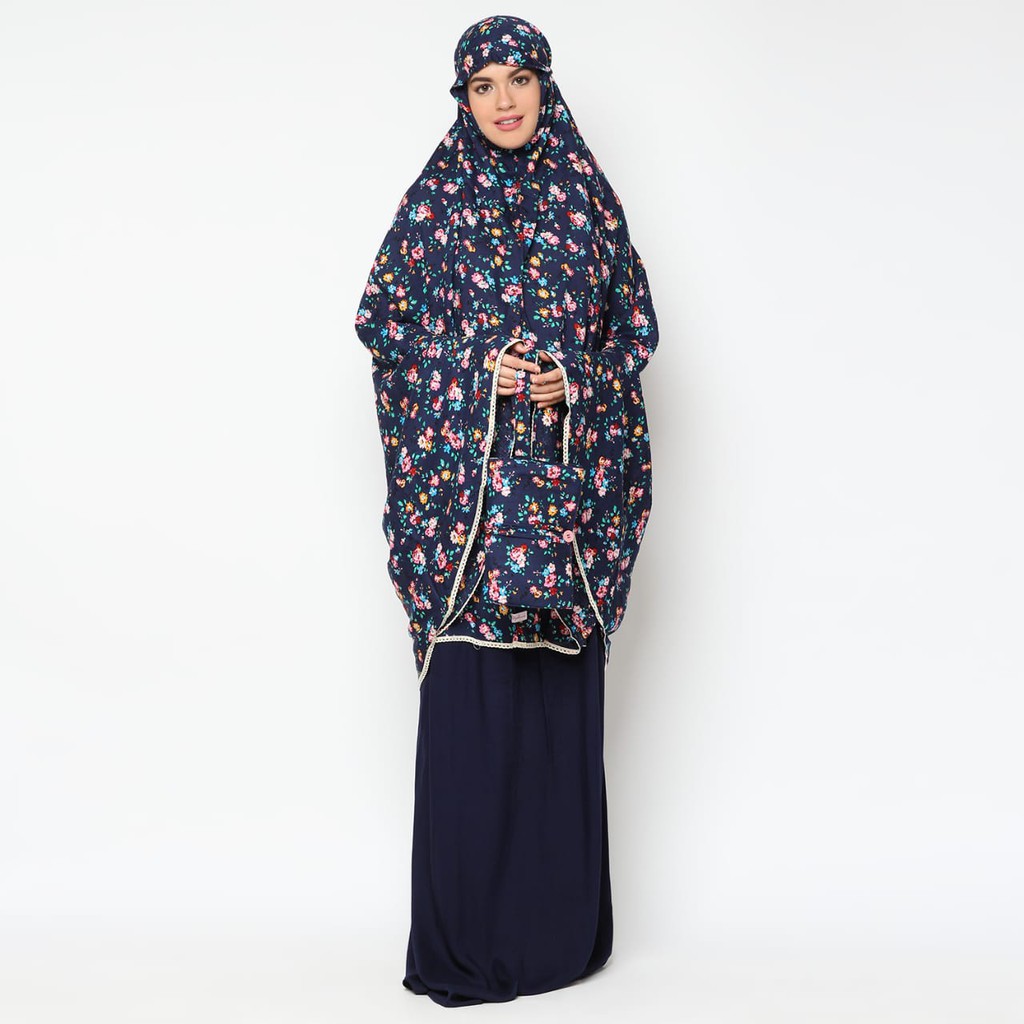 Jual Mukena Arlisya Diandra Bunga Navy | Shopee Indonesia