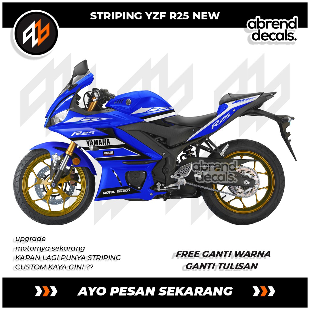 Jual STRIPING YAMAHA R25 NEW / stiker motor yamaha R25 Baru Grafis ...