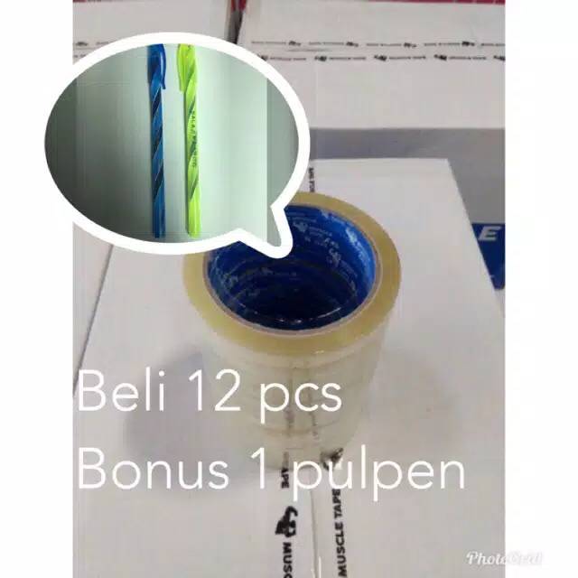 Jual 1 ROLL ISOLASI / SELOTIP 1/2 INCH x 72 YARD MUSCLE | Shopee Indonesia