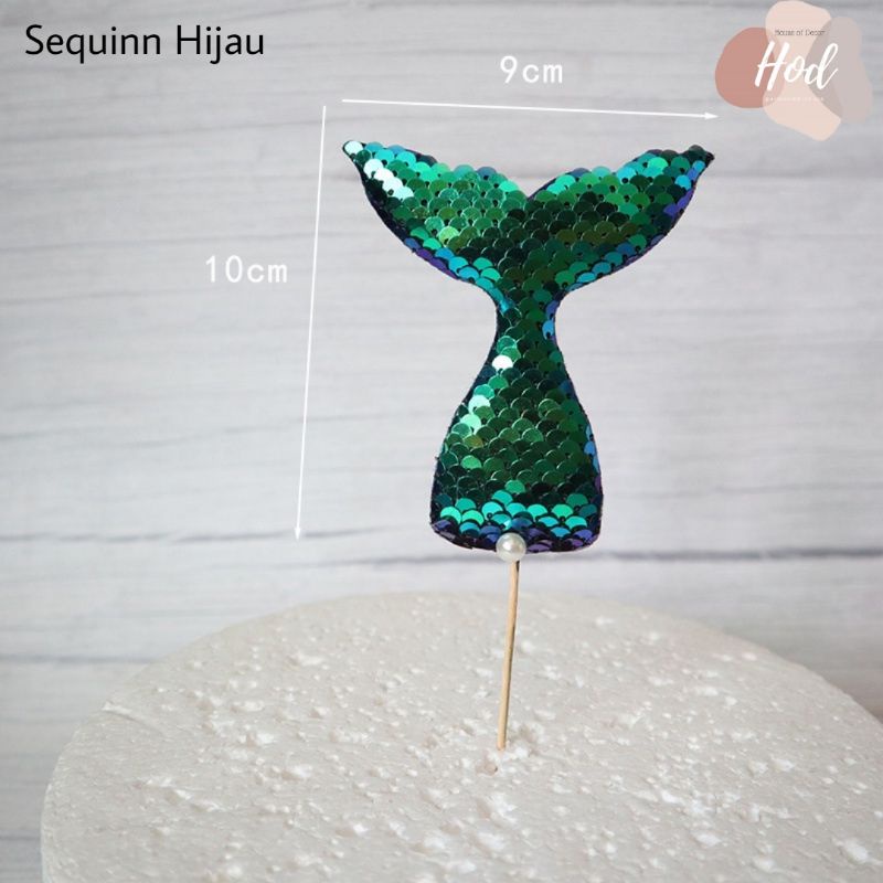 Jual Topper Mermaid Tail Glitter / Sequinn Kue Bentuk Ekor Duyung Bahan ...