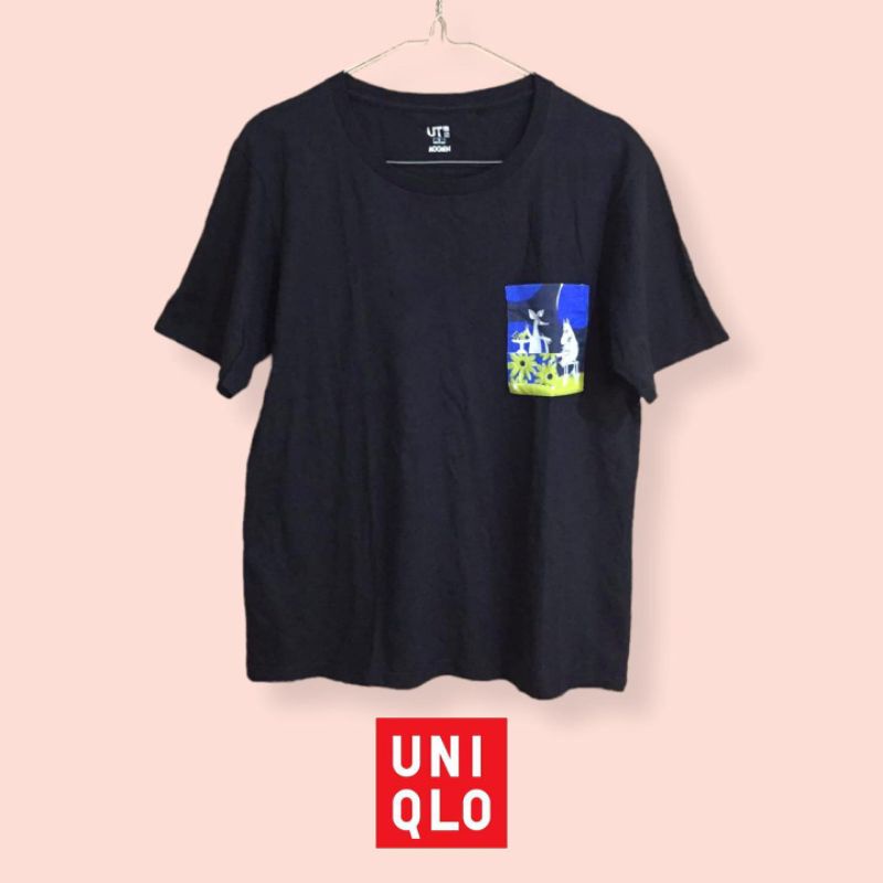 Jual Thrift / Preloved Kaos Uniqlo x Moomin Black / Hitam | Shopee ...
