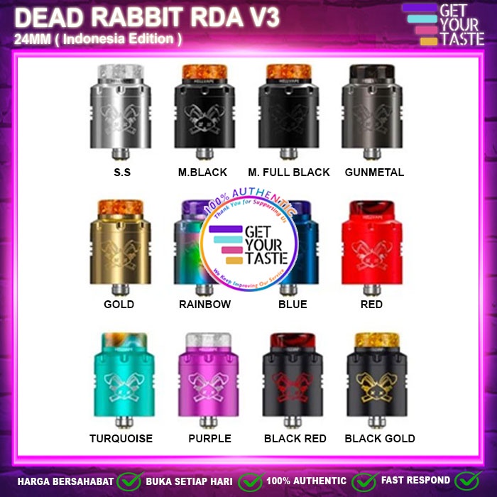 Jual Dead Rabbit V3 RDA 24MM Authentic by Hellvape | Shopee Indonesia