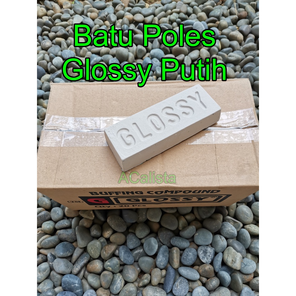 Jual Batu Poles Glossy Putih / White glossy poles / buffing compound ...