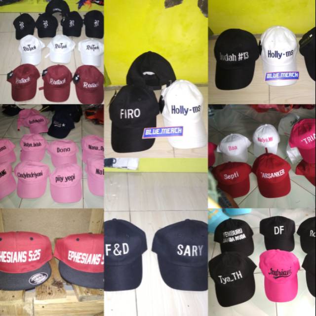 Jual Topi costum free nama | Shopee Indonesia