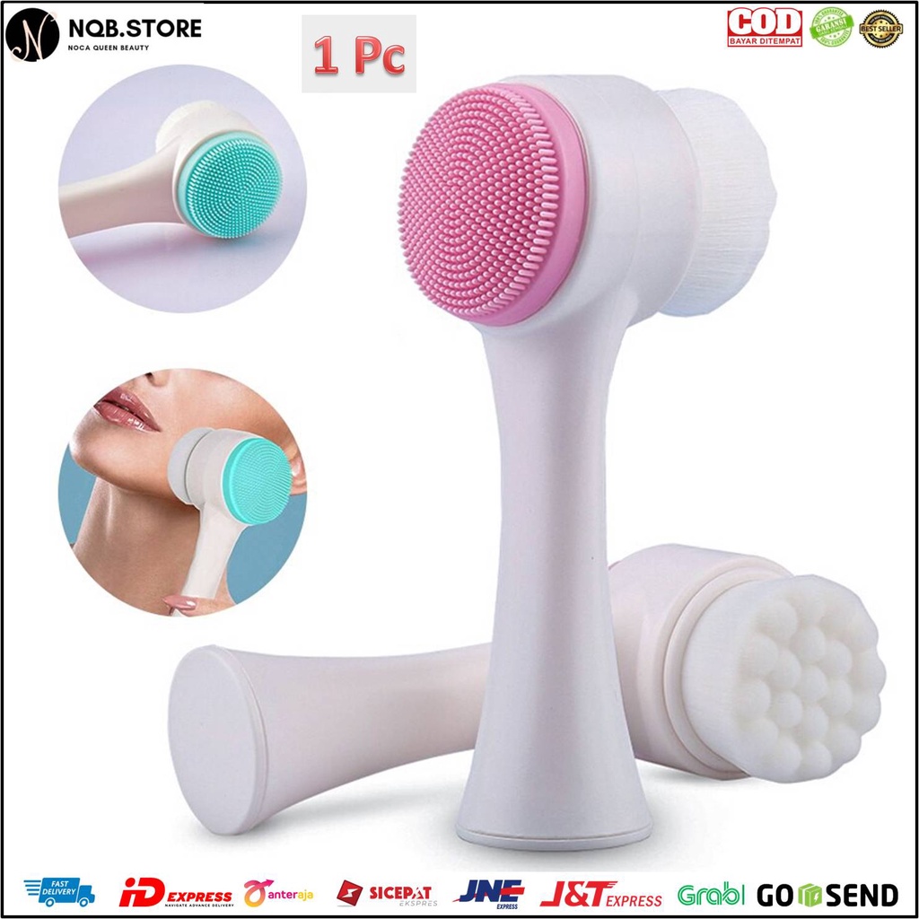 Jual NQB - Sikat Spon Wajah 2 Sisi - Alat Cuci Muka 2in1 Facial Face ...