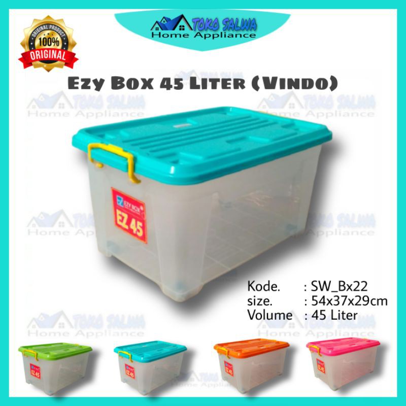 Jual [ COD ] CONTAINER BOX CB 45 LITER EZY BOX BIGGY VINDO | Shopee ...