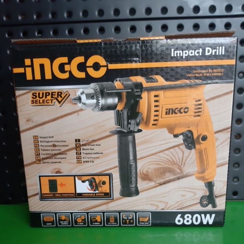 Jual Mesin bor tangan beton Impact drill 13mm Ingco super select ID6808 ...