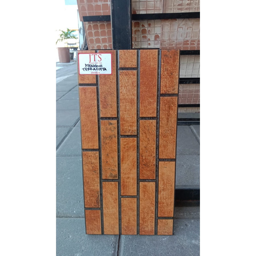 Jual Keramik Dinding Motif Batu JTS Mengwi Terracotta 20x40 | Shopee ...