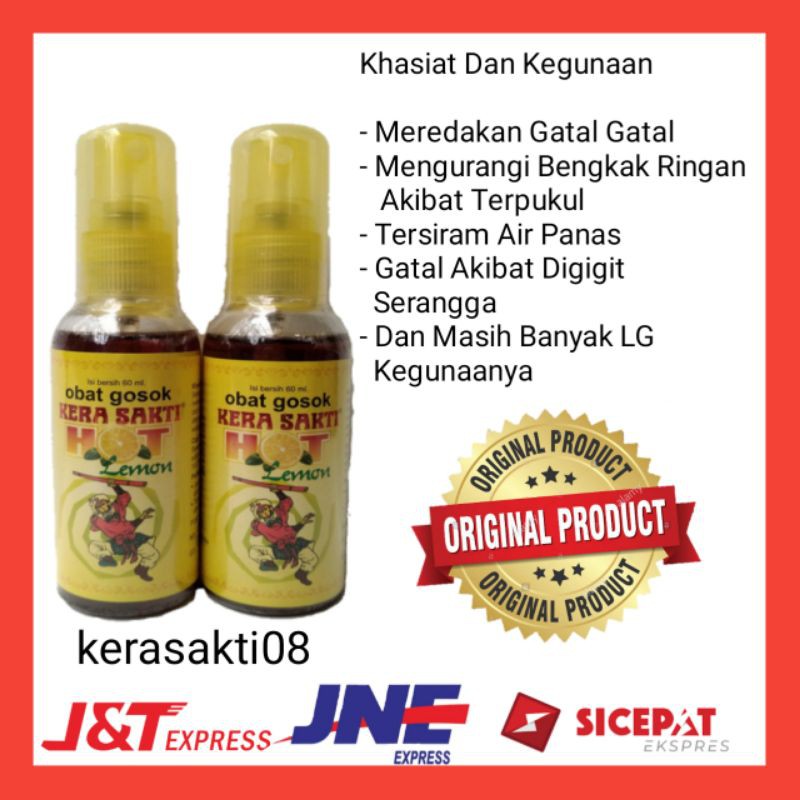 Jual Minyak Pijat Obat Gosok Kera Sakti Kuning Lemon Hot Nyeri Otot ...