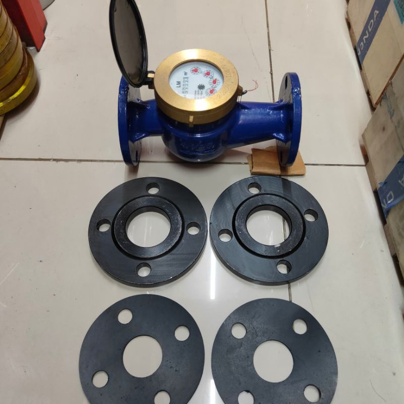 Jual water meter FLANGE 1.5 inch merk LM 1 SET FLANGE | Shopee Indonesia