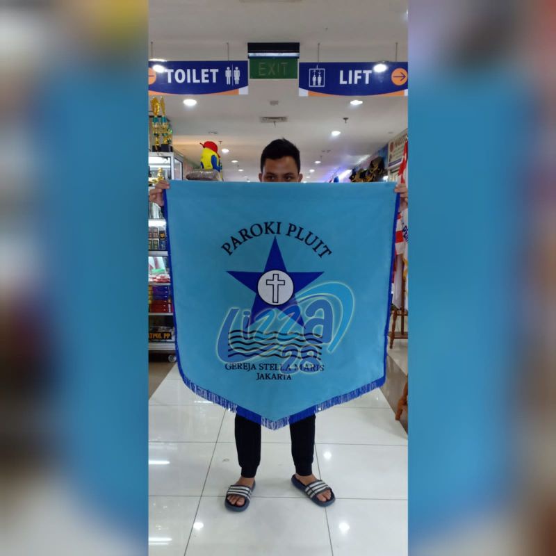 Jual bendera vandel ukuran tinggi 90 cm bahan beludru dan palang 80 cm ...