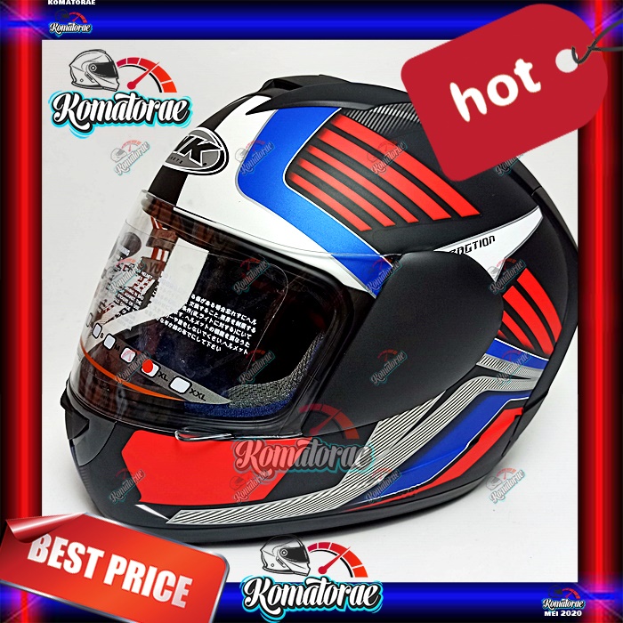 Jual HELM INK CL MAX LTD #3 MATT BLACK BLUE RED FULL FACE | Shopee ...