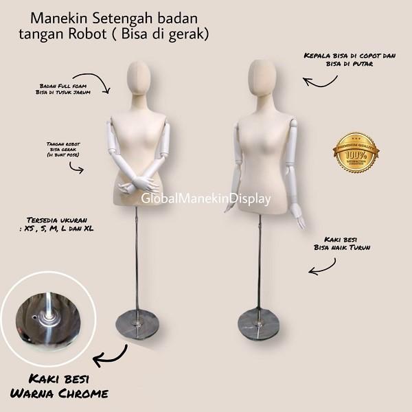 Jual Manekin | Manekin Badan Tangan Robot Full Tusuk Dengan Kaki Besi ...