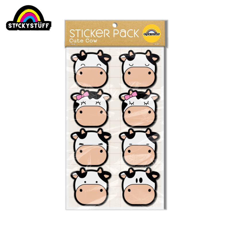 Jual Cute Cow Mini Sticker | Stiker Pack Corak Sapi | Stiker Vinyl ...