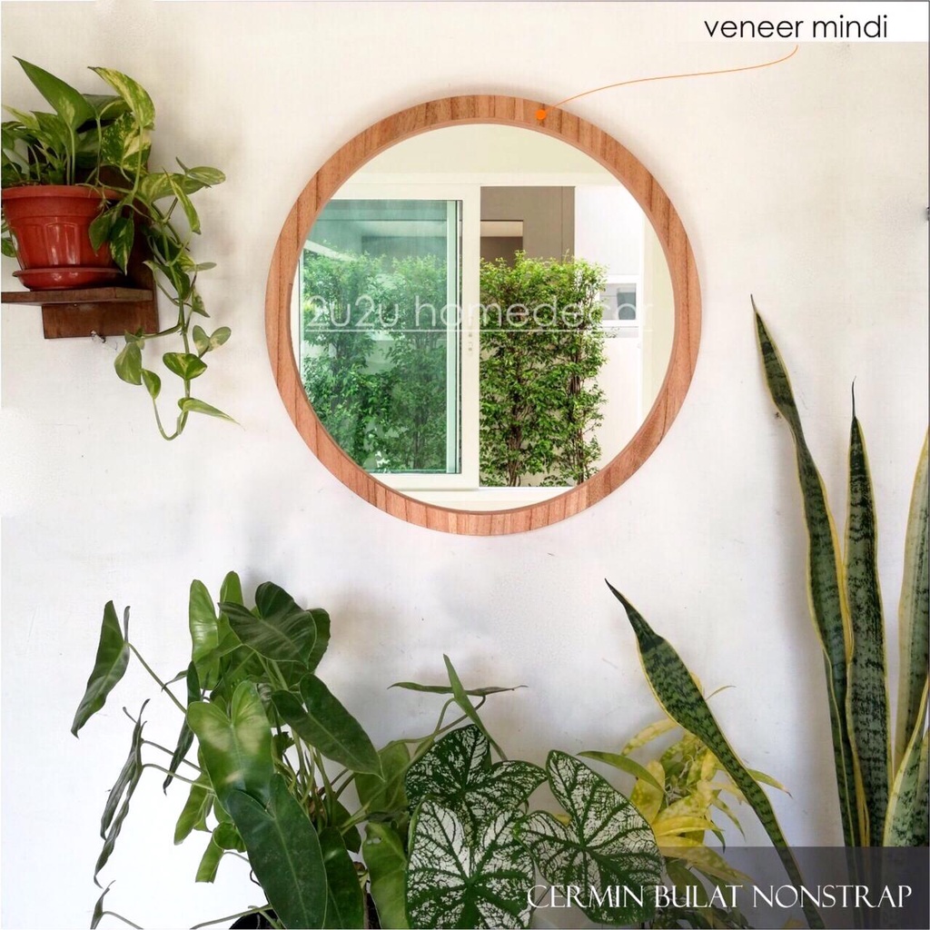 Jual CERMIN BULAT VENEER SUNGKAI DAN VENEER MINDI DIAMETER 60 CM ...