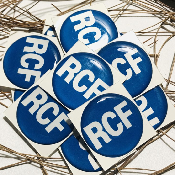 Jual Emblem Miniatur Sound RCF BULAT BIRU Stiker Logo Lentur 3D Terbaru ...