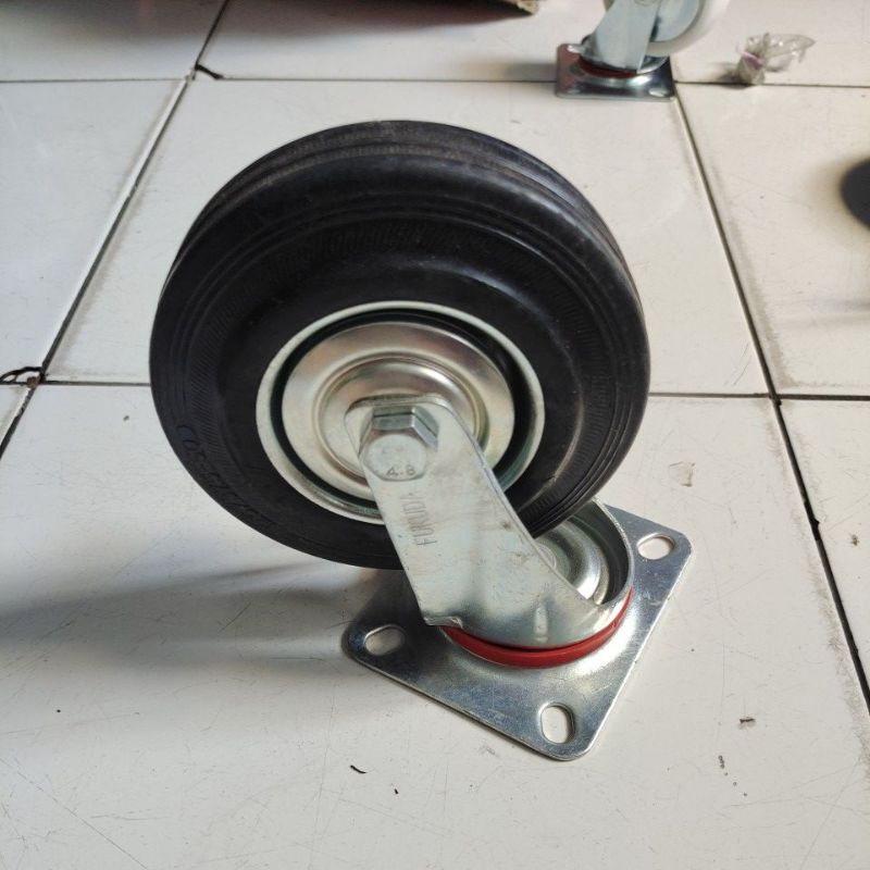 Jual roda troly 5" hidup / roda karet 5" hidup / roda Caster 5" hidup ...