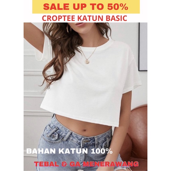 Jual CROPTEE CROPTOP KATUN TEBAL KAOS BAJU WANITA PREMIUM | Shopee ...