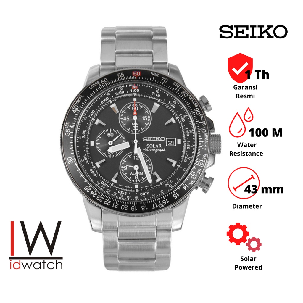 Jual Seiko Solar SSC009P1 Chronograph Jam Tangan Pria Flightmaster ...