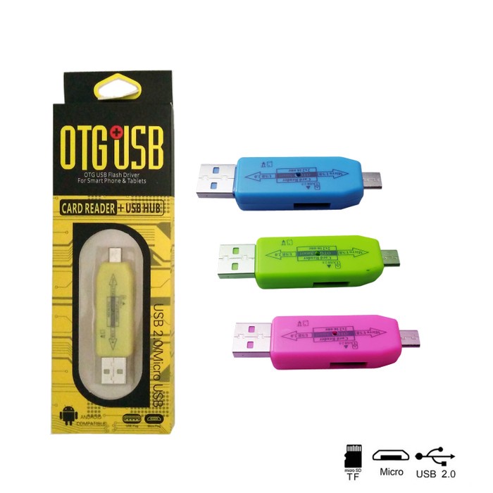 Jual OTG Card Reader Combo + USB Hub 2.0 Adapter Micro USB Original ...
