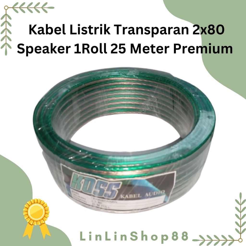 Jual Kabel Listrik Transparan 2x80 Audio Speaker 1Roll 25 Meter dan 20 ...